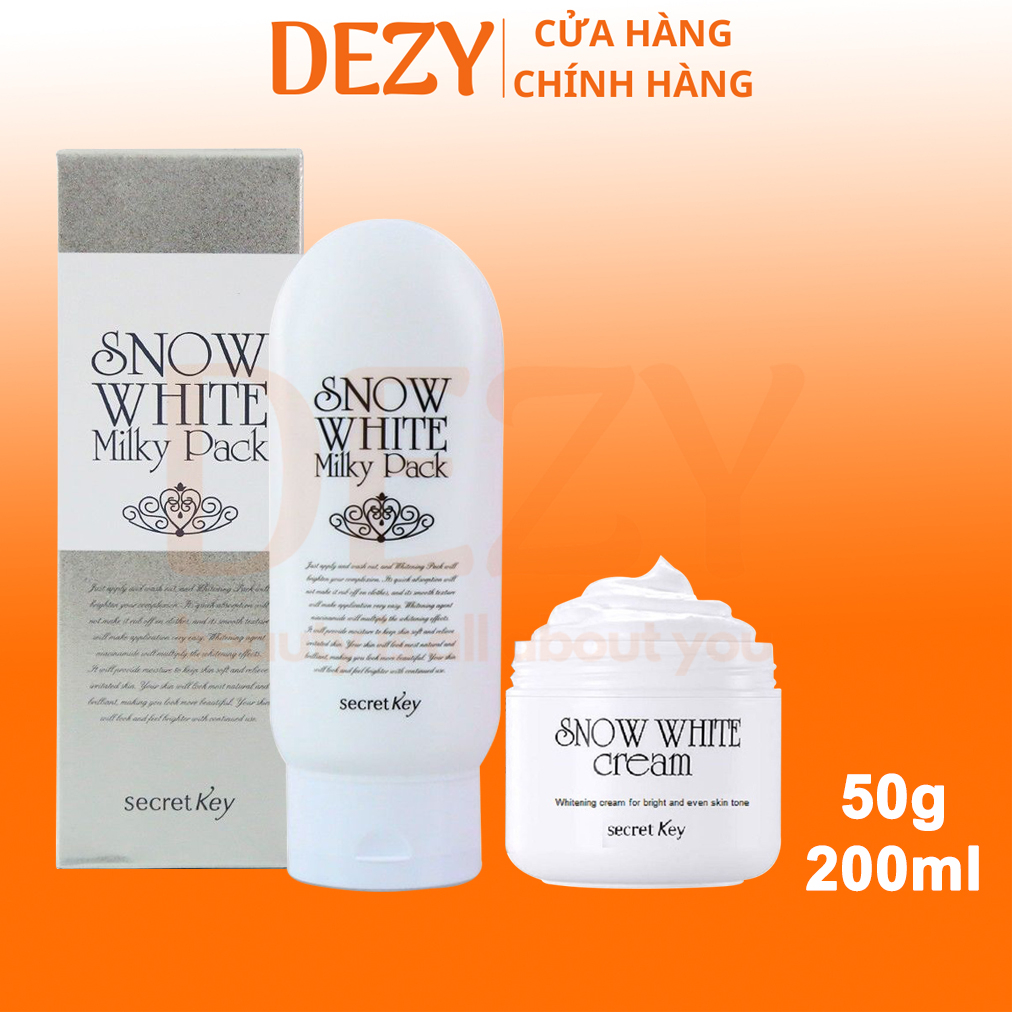Kem Dưỡng Trắng Secret Key Snow White Body Milky Pack 200ml & Face ...