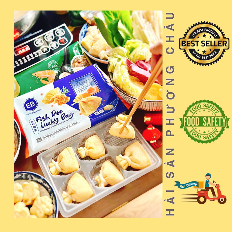[HỎA TỐC SG] Viên thả lẩu túi tiền may mắn trứng cá Fish Roe Lucky Bag ...