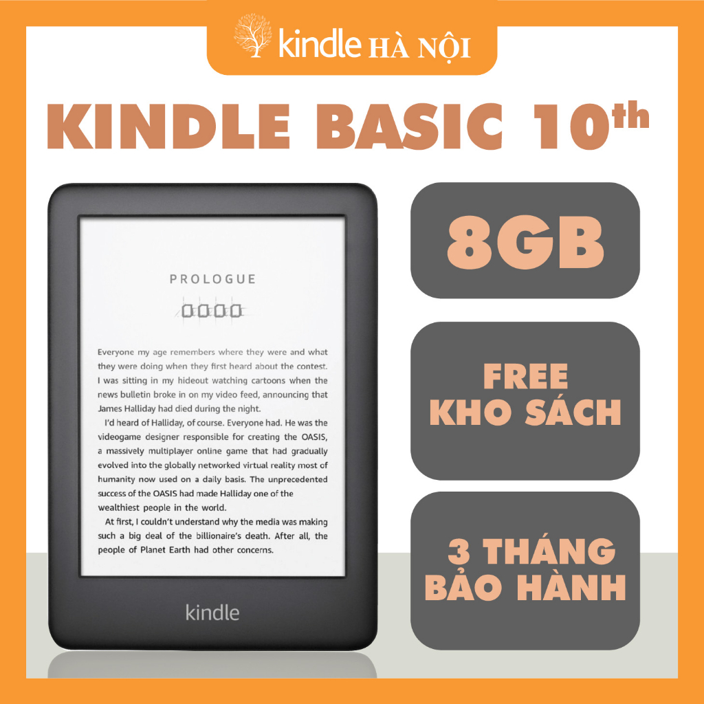 Máy đọc sách Kindle Basic 10th - có đèn nền đọc trong bóng tối BẢO HÀNH ...