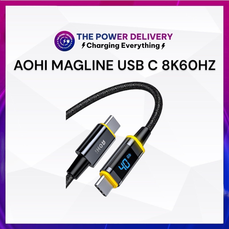 Cáp sạc nhanh AOHI AOC-L007 100W Type C to C USB 4 kiêm xuất hình ảnh 4K60hz 8K60hz, truyền data ...