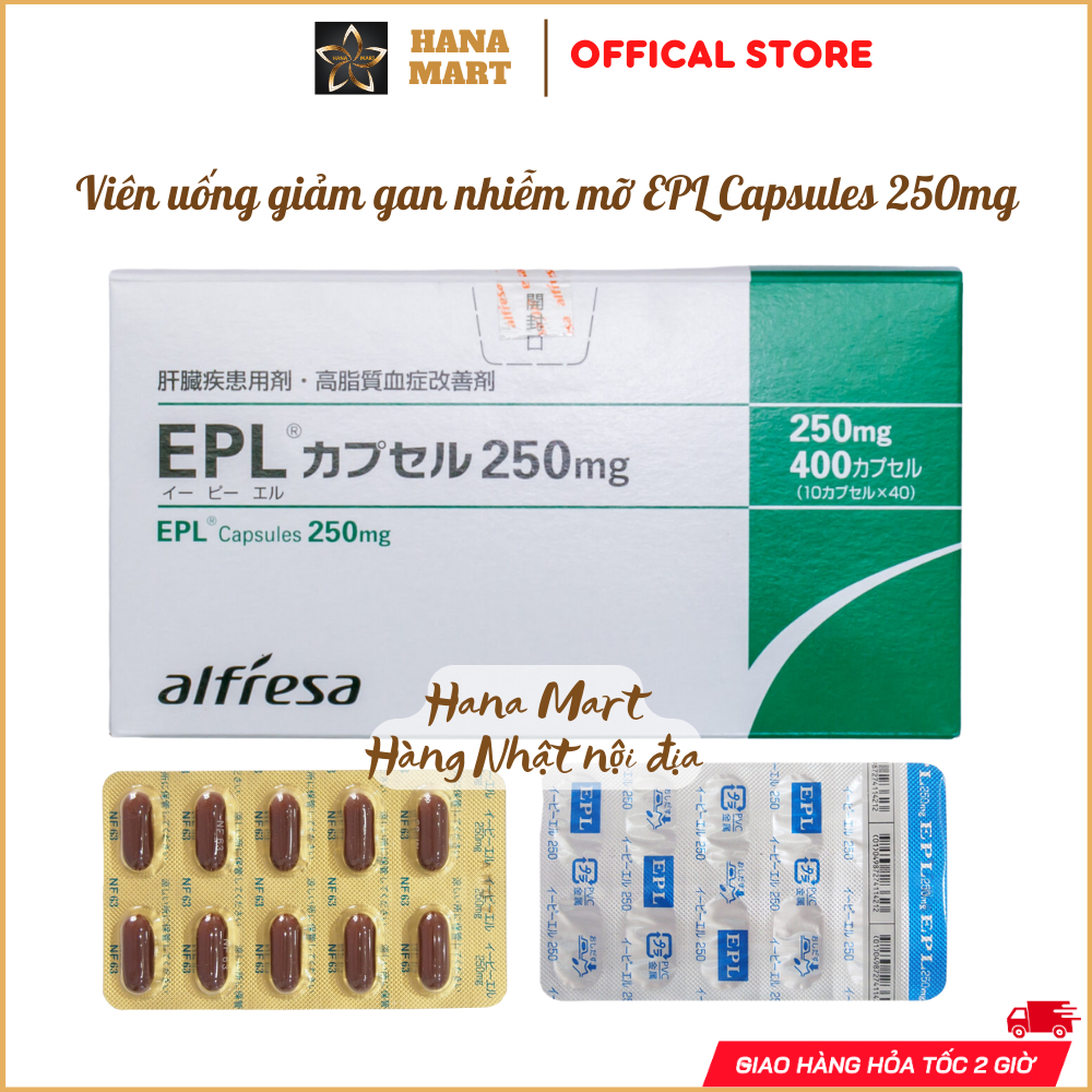 Viên uống giảm gan nhiễm mỡ EPL Alfresa Capsules 250mg nội địa Nhật Bản ...