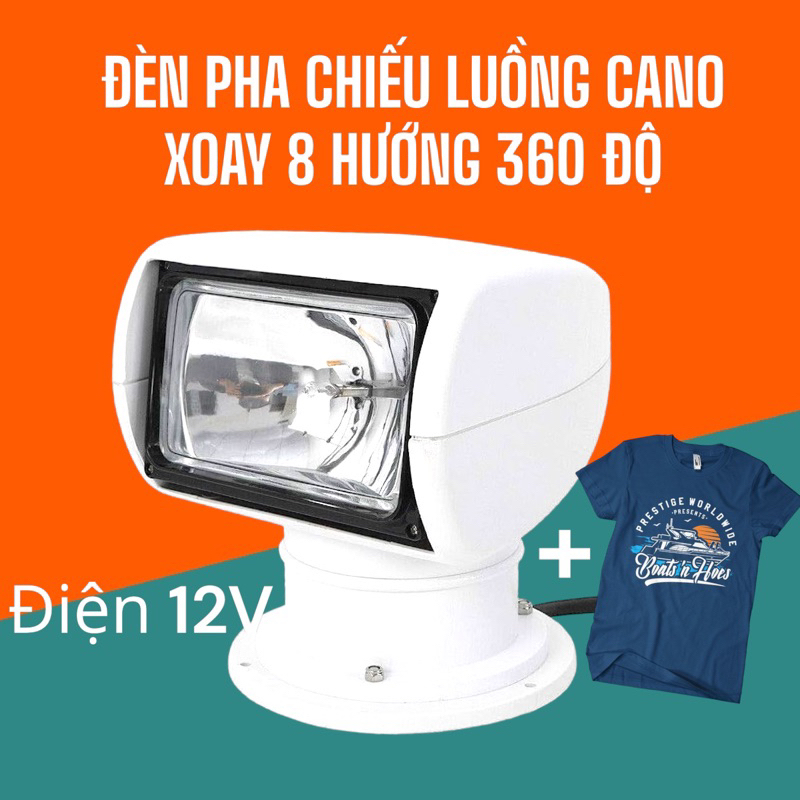 Đèn Pha Cano Xoay 360 Độ , Đèn Chiếu Luồng Cho Tàu Cano, Tàu Câu 12V ...