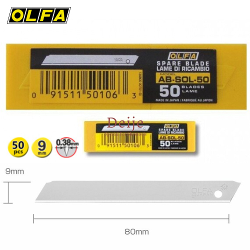 Hộp lưỡi dao OLFA AB-SOL-50 (Hộp 50 lưỡi 9mm) Lưỡi dao không cạnh bẻ | Shopee Việt Nam