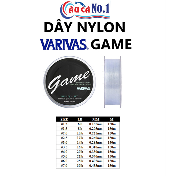[DÂY NYLON] DÂY CÂU CÁ NHẬT BẢN VARIVAS GAME 150M & 91M | Shopee Việt Nam