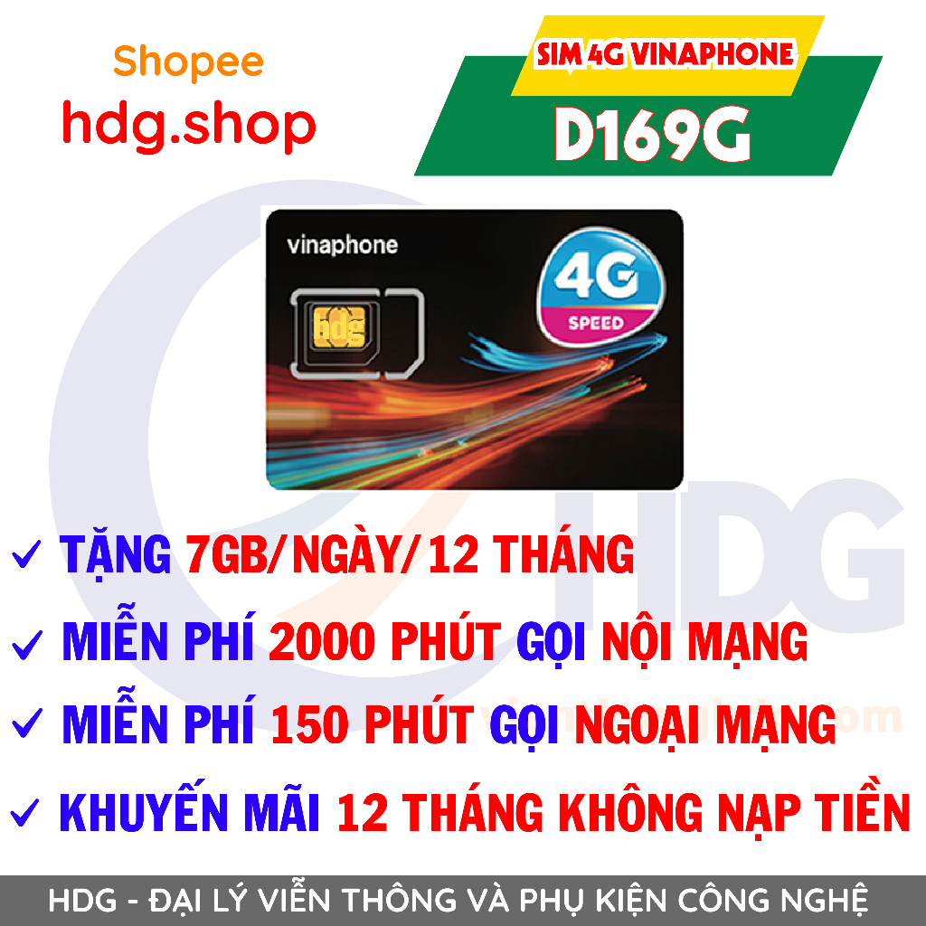 [Miễn phí 1 năm] SIM 4G Vinaphone VD89 VD149 2GB-4GB/ngày, D169G tặng 7gb/ngày, gọi miễn phí ...