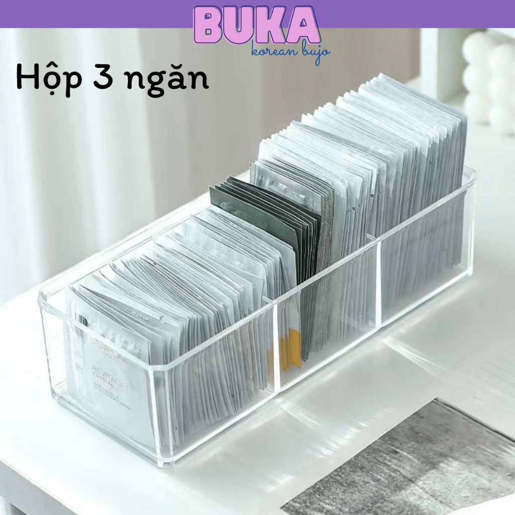 Hộp đựng card Buka khay đựng card bo góc nhiều ngăn chia 3 ô, 6 ô để ...