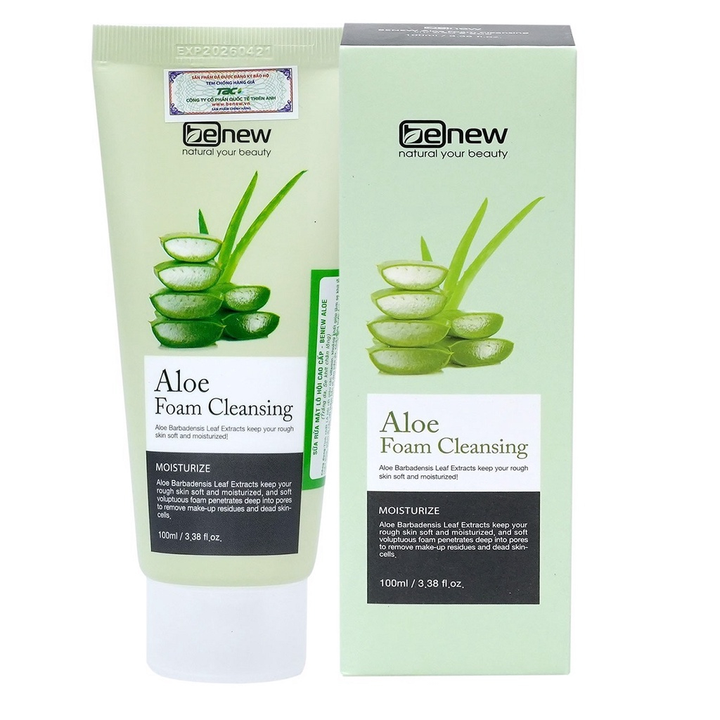 Hàng Chính Hãng -Sữa Rửa Mặt Lô Hội Trắng Da Aloe Foam Cleanser Benew ...