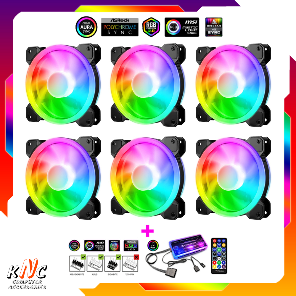 Bộ Quạt Tản Nhiệt Fan Led RGB V4 Kích Thước 12cm Đồng Bộ Màu Mainboard ...