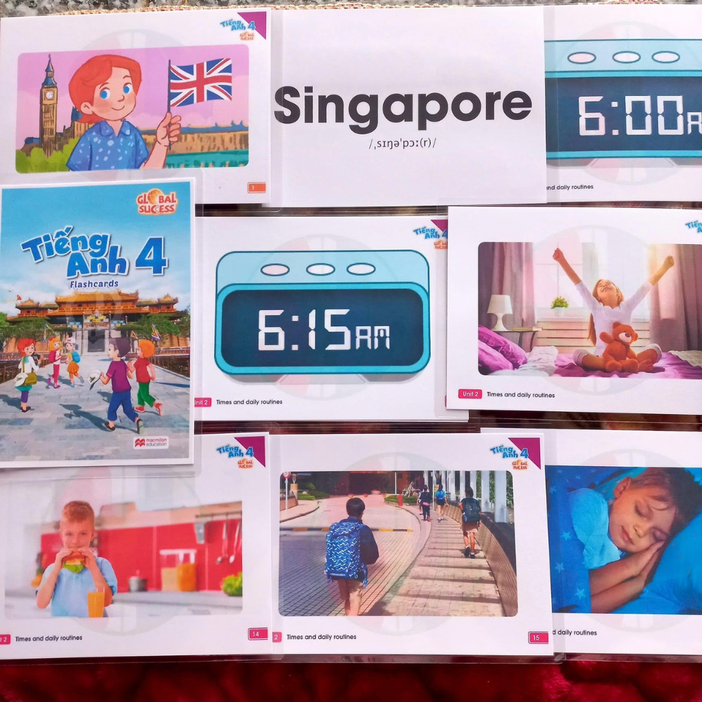 flashcard tiếng anh lớp 4 global success ép platic khổ a5 | Shopee Việt Nam