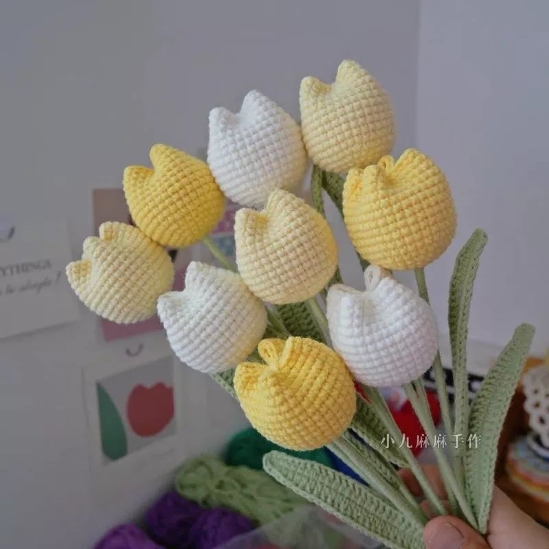 1 bông len hoa tulip handmade | Shopee Việt Nam