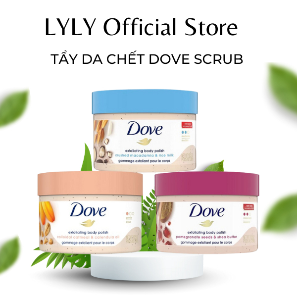 Tẩy Da Chết DOVE Body Scrub Mỹ, Đức Macca Lựu Dỏ Giúp Da Mịn Màng,Tẩy ...