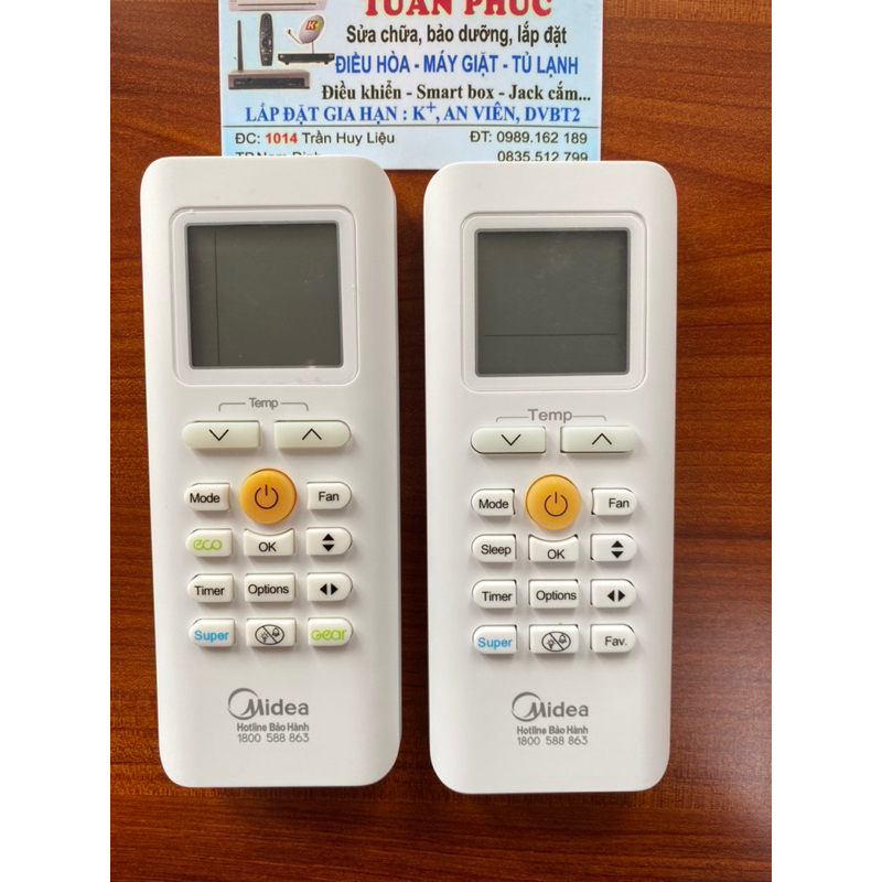 Remote máy lạnh Midea, Điều khiển điều hoà Midea Chính hãng | Shopee ...