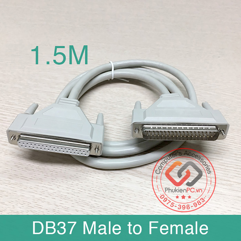 Cáp COM DB37 chân Đực sang DB37 chân Cái. dài 1.5M. Cho máy công nghiệp ...