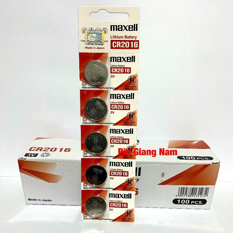 Pin CR2016 Maxell Lithium 3V vỉ 5 viên Hàng Chính Hãng Made in Japan ...