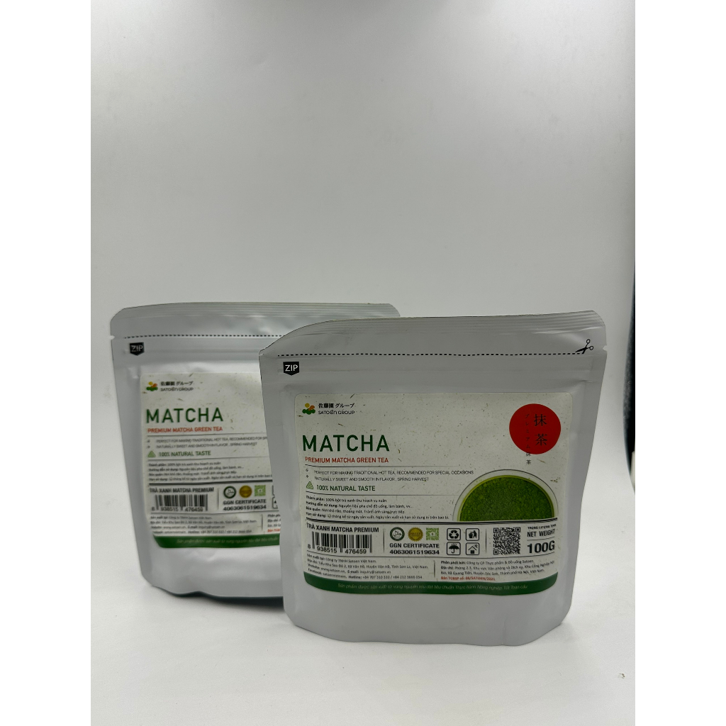 COMBO SATOEN - 200G Trà Xanh Matcha Premium vụ xuân - Gồm 2 túi 100G ...