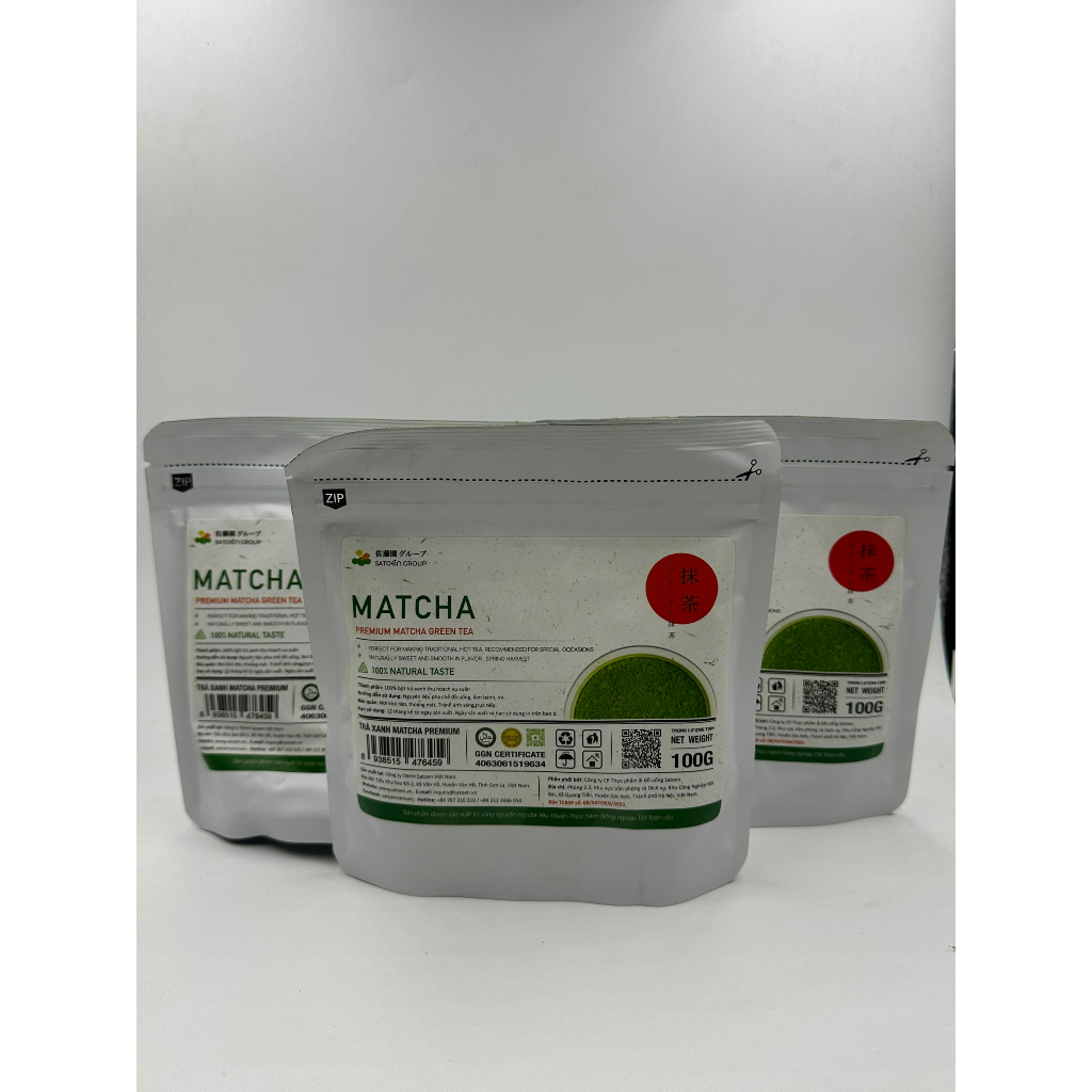 COMBO SATOEN - 300G Trà Xanh Matcha Premium vụ xuân - Gồm 3 túi 100G ...