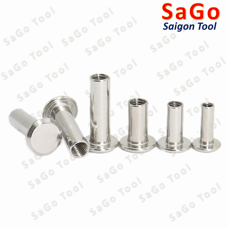 Đinh tán inox, đinh tán vặn ren inox 304 đầu Pake 3ly 4 ly 5ly (2 bộ ...