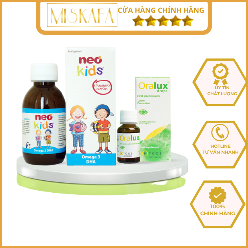 Bộ đôi Sáng mắt Neo Kids Omega 3 DHA và Oralux Drop - Giúp chống cận ...