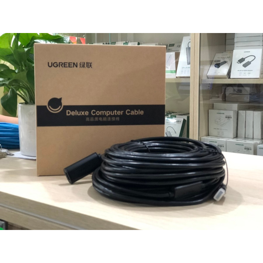Cáp USB nối dài 25m 30M có chíp khuếch đại chính hãng Ugreen | Shopee ...