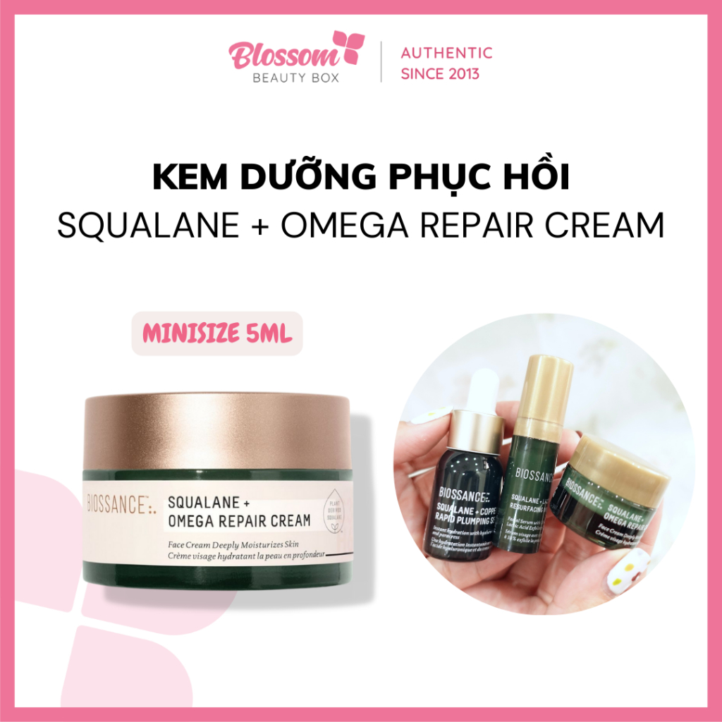 Minisize 5ml - Kem dưỡng ẩm phục hồi Biossance Squalane + Omega Repair ...