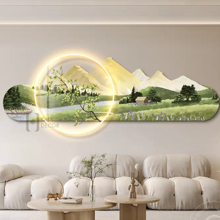 Tranh Đèn LED 3D Cắt Phong Cảnh Đẹp Trang Trí Phòng Khách, Quán Cà Phê ...