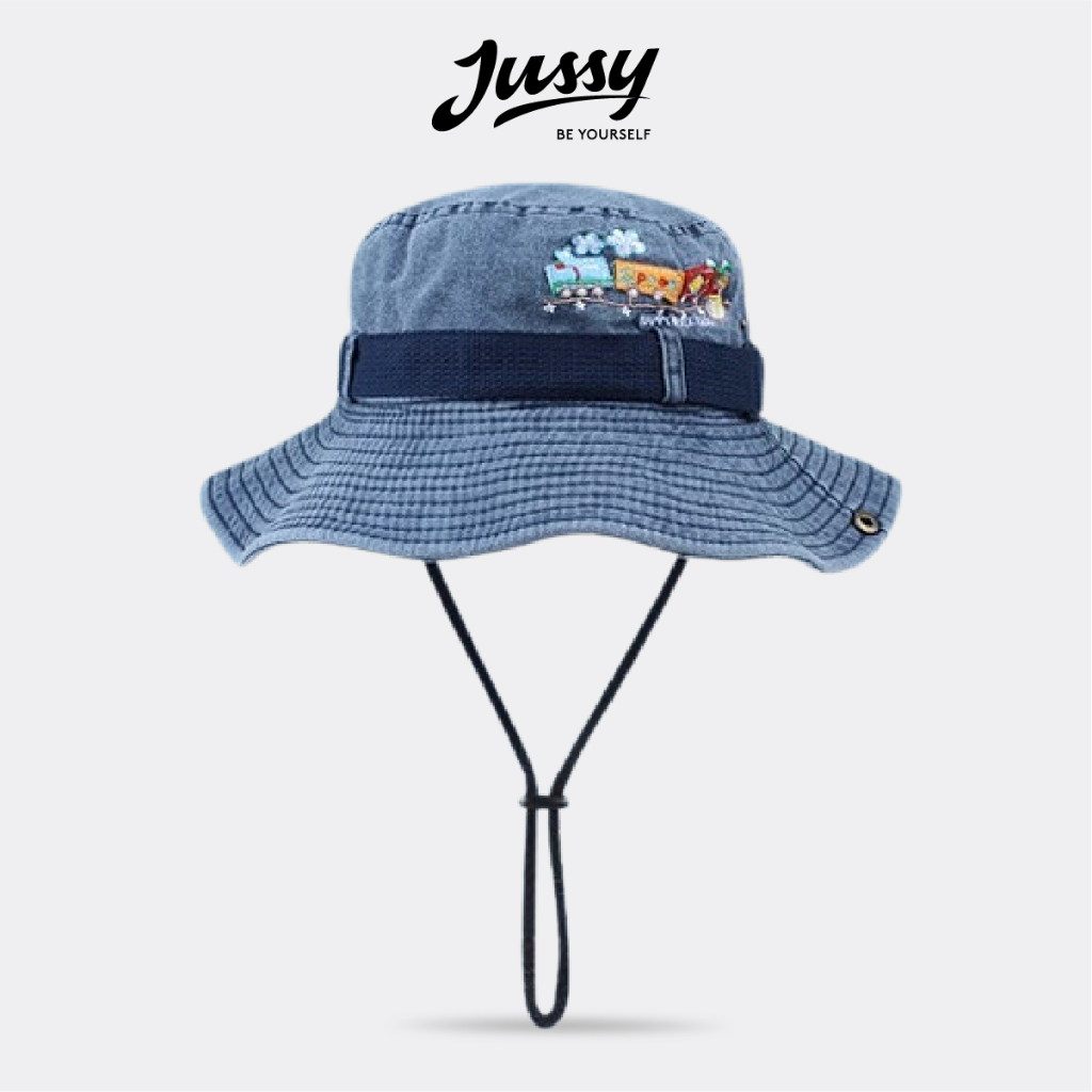 Mũ Bucket Jean Denim Thêu Hình Tàu Hỏa JB14 JussyOfficial Nón Cao Bồi ...