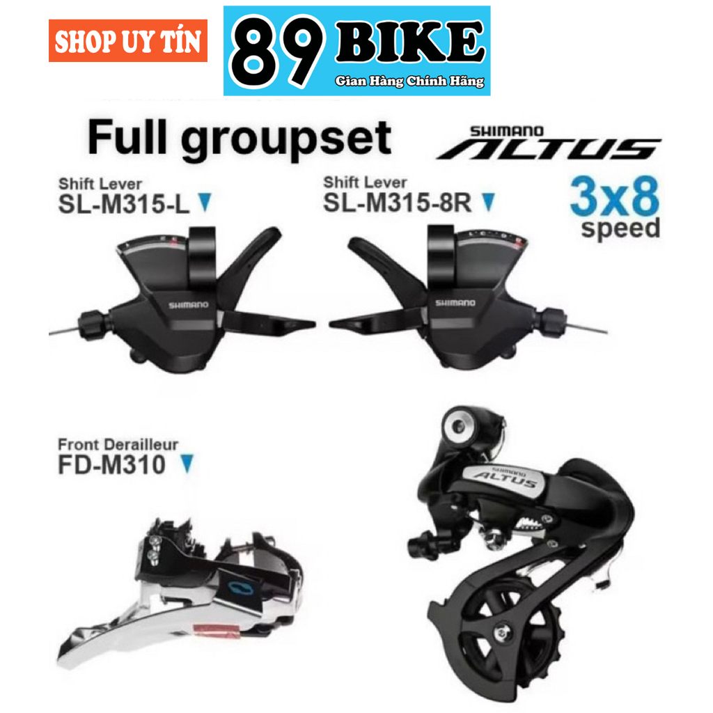 (Chính Hãng) Bộ groupset Shimano Altus m310 3x8 tốc độ cho xe đạp thể thao | Shopee Việt Nam