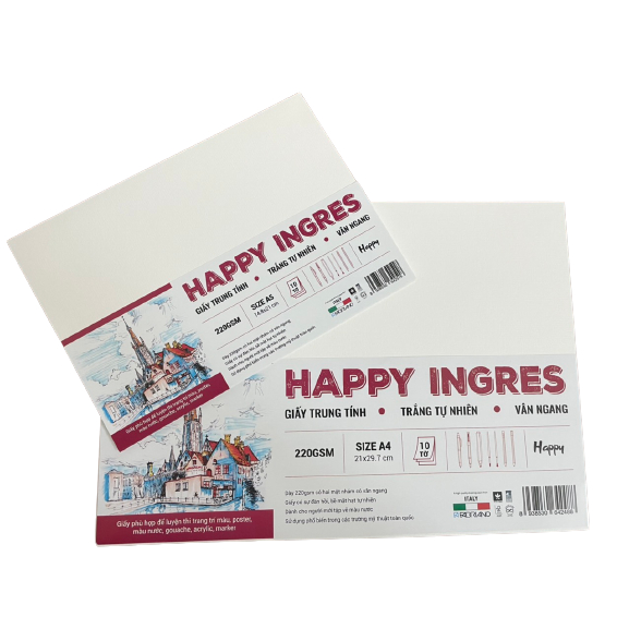 Giấy Canson Happy Ingres Khổ A5/A4/A3 Dày 220gsm (Chuyên Dùng Luyện thi ...