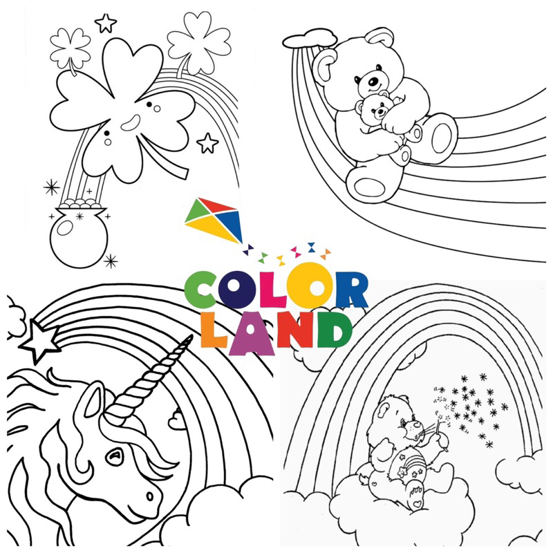 Cầu vồng Rainbow - Set 10 Tờ Tranh Tô Màu A4 A5 Dành Cho Màu Sáp, Màu ...