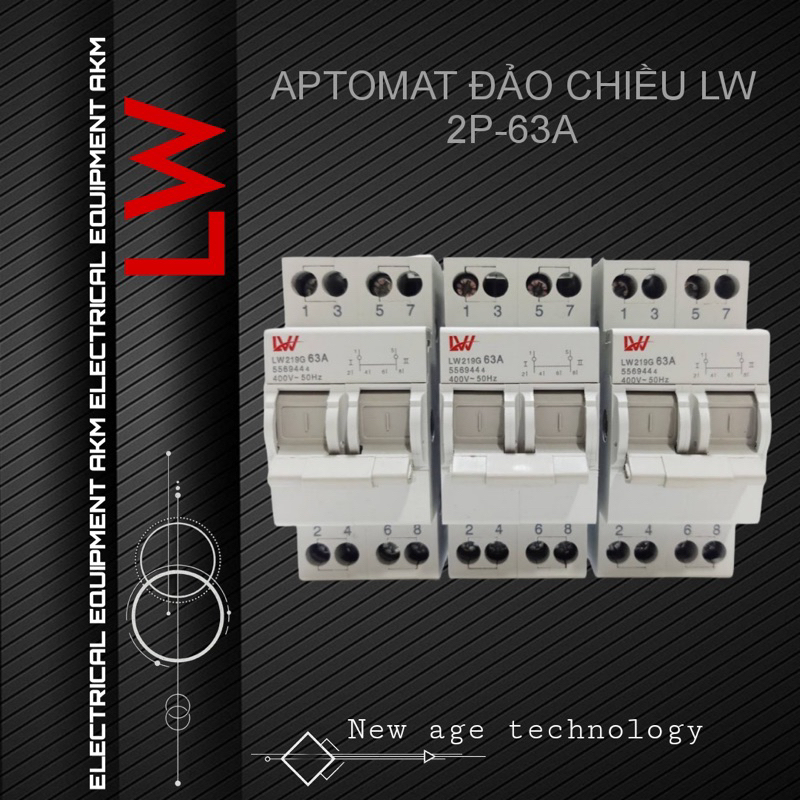 ATOMAT CB ĐẢO CHIỀU LW 219 2P-63A ( chuyển mạch 2 nguồn độc lập ...