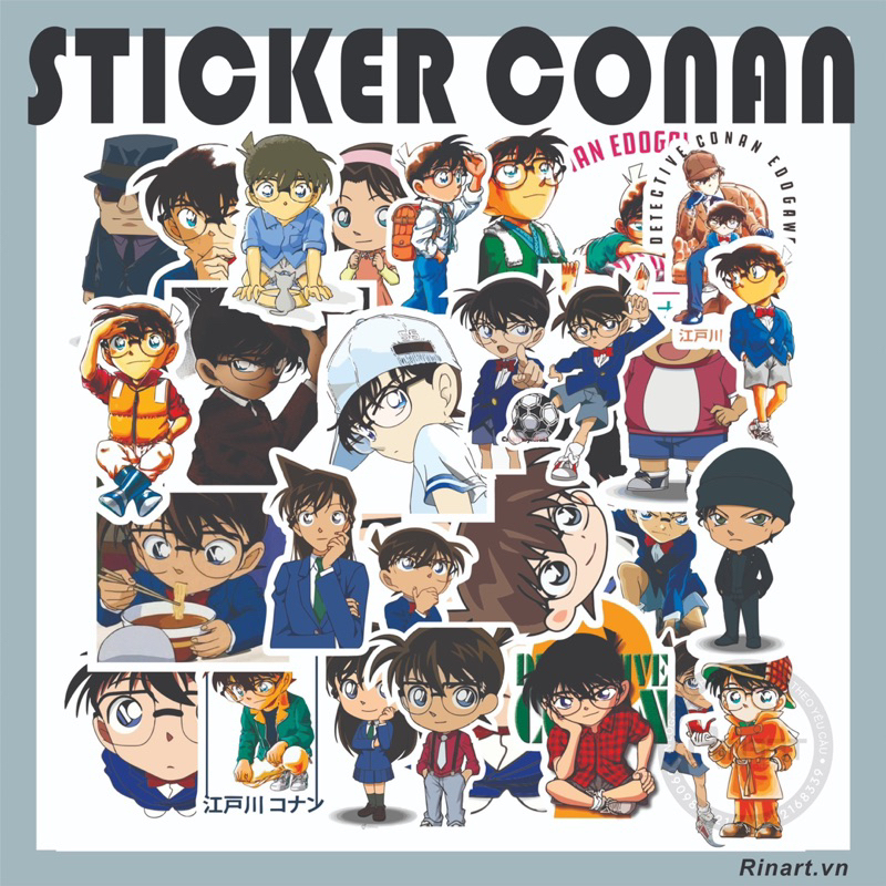 [STICKER 1K] STICKER CONAN SIÊU CHẤT DÁN TRANG TRÍ ĐT LAPTOP VALI TƯỜNG ...
