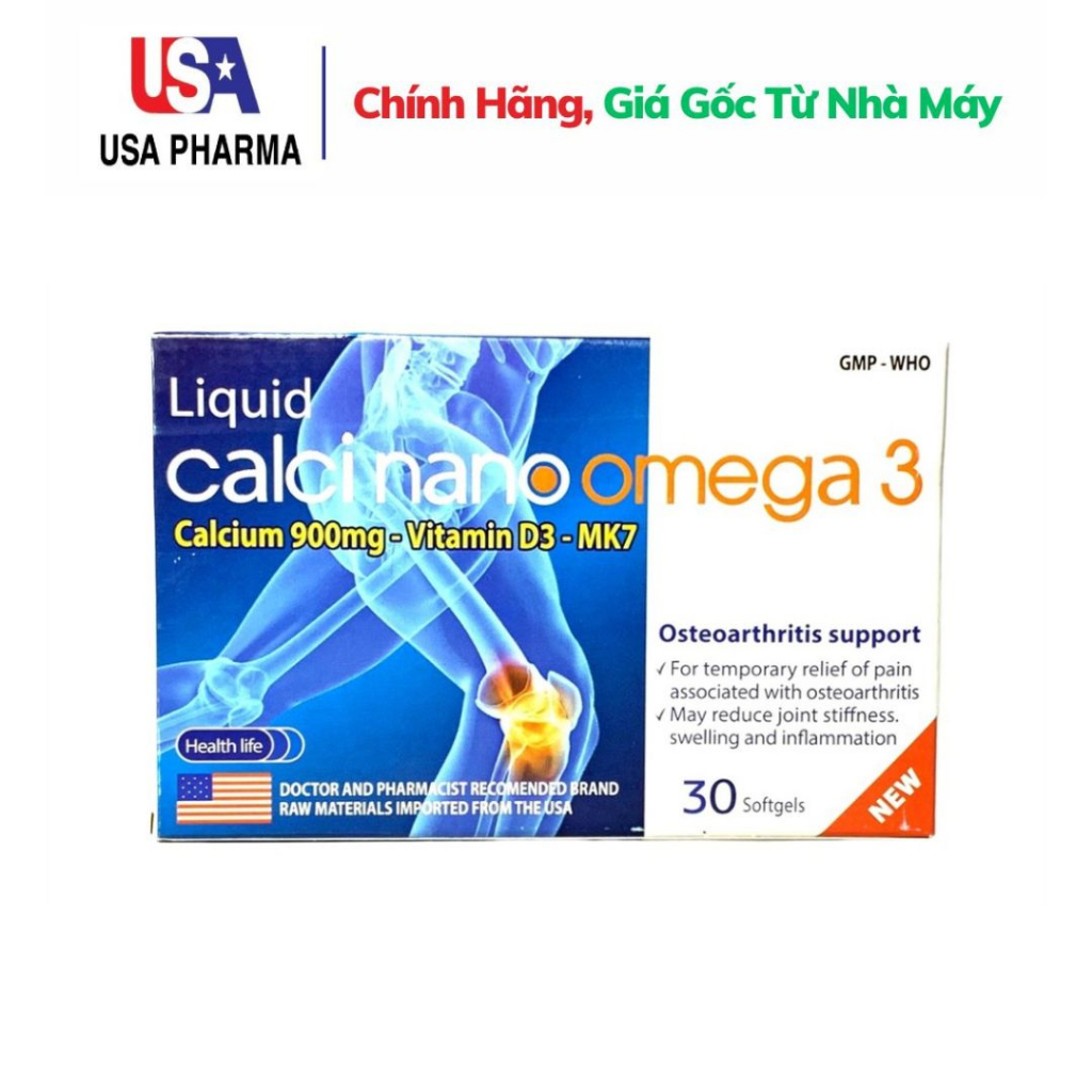 Liquid Calci Nano Omega 3 phòng ngừa loãng sương, phát triền chiều cao ...