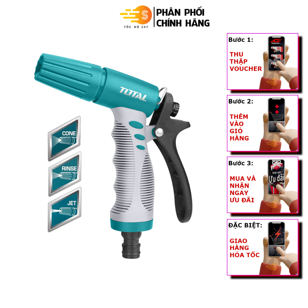 Đầu phun nước máy xịt rửa 3/4" chuyên dụng TOTAL THWS010301 - Rửa xe ...