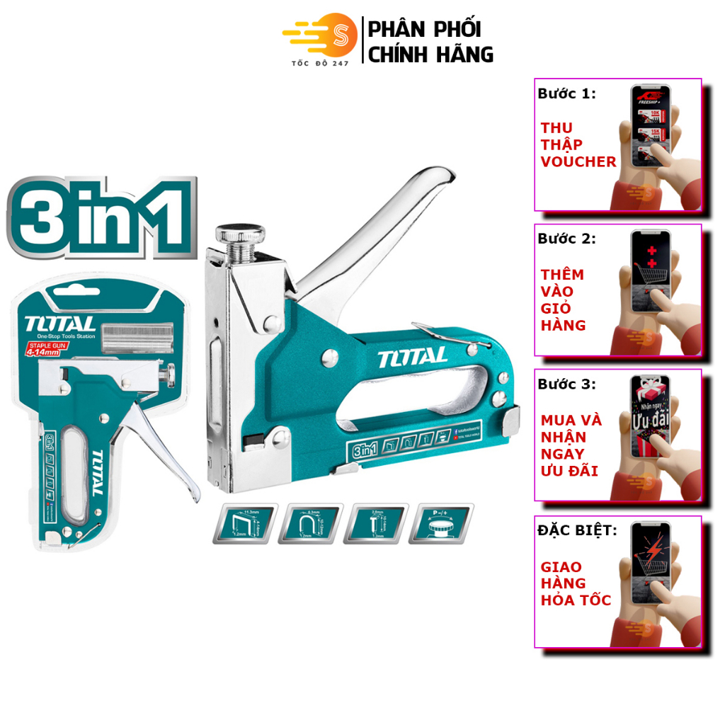 Kềm bấm ghim đa năng 3in1 TOTAL THT31143 | Shopee Việt Nam