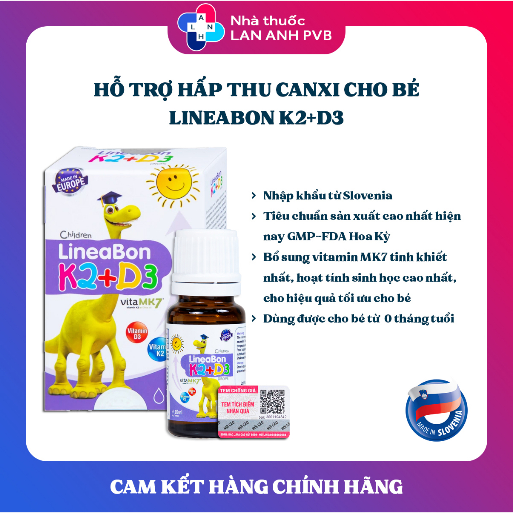 LineaBon K2 + D3 - Bổ sung vitamin D3 K2, hỗ trợ tăng chiều cao cho bé. | Shopee Việt Nam