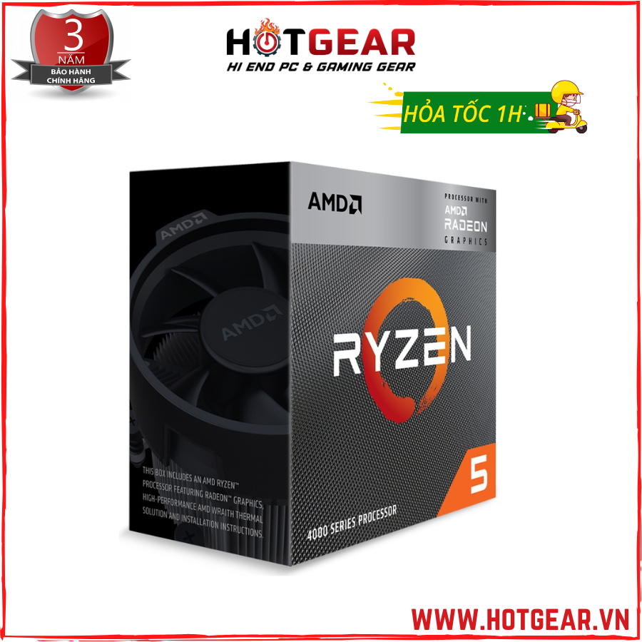 CPU AMD RYZEN 5 4600G BOX CHÍNH HÃNG ( 6 NHÂN 12 LUỒNG / 3.7 - 4.2 GHZ ...