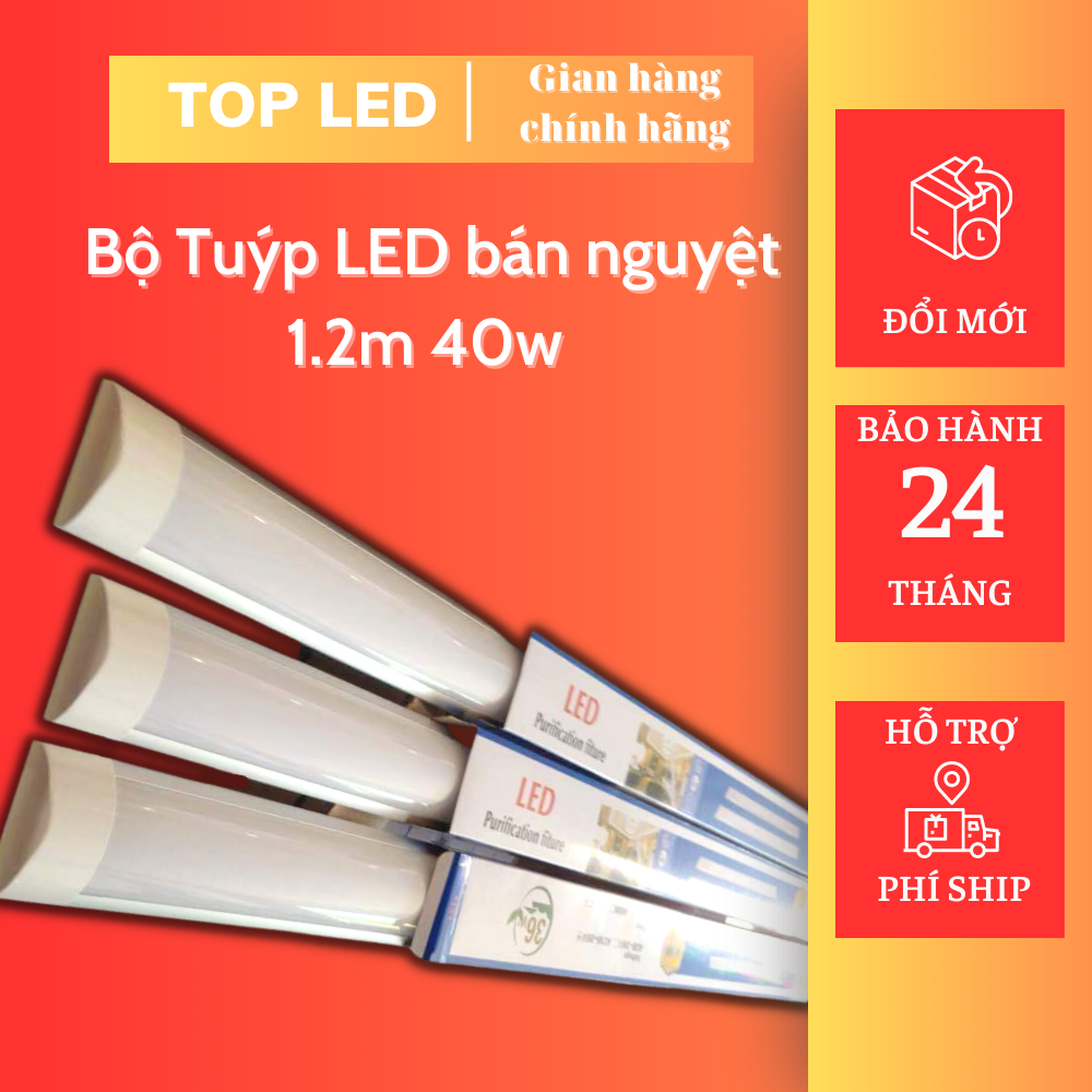 Đèn Tuýp LED bán nguyệt, đèn led dài 1.2m, 0.6m công suất 40w, 60w ánh ...