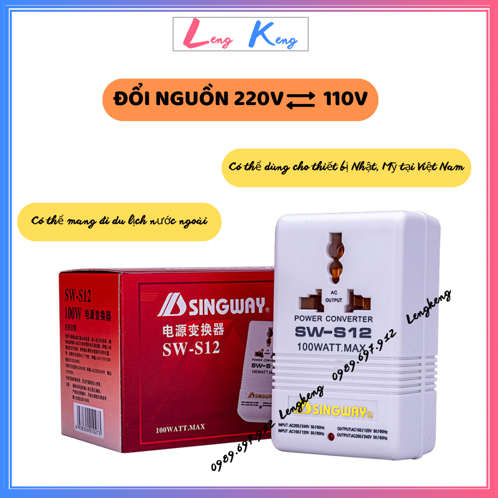 Cục đổi nguồn điện 110v sang 220v Singway100| Bộ đổi nguồn 220v sang 110v của Nhật | Biến áp ...