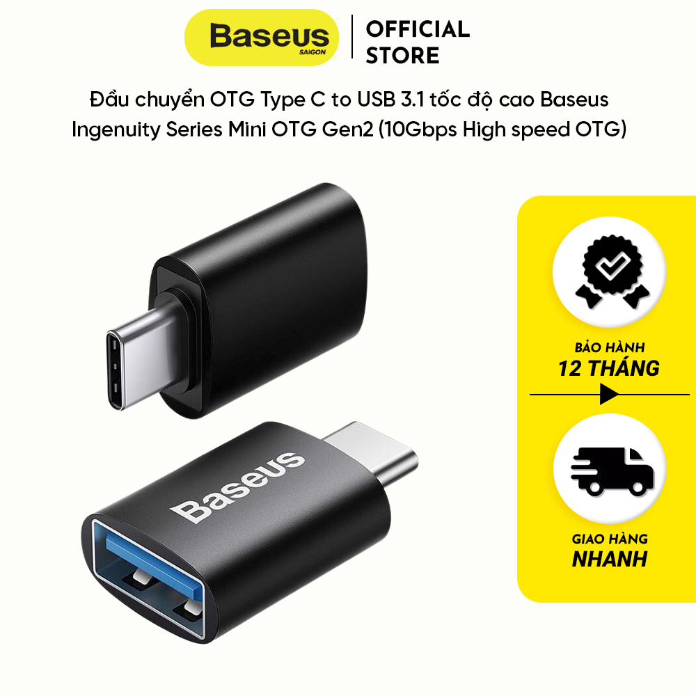 Đầu chuyển OTG type c to usb 3.1 Baseus ingenuity series mini OTG Gen2 ...