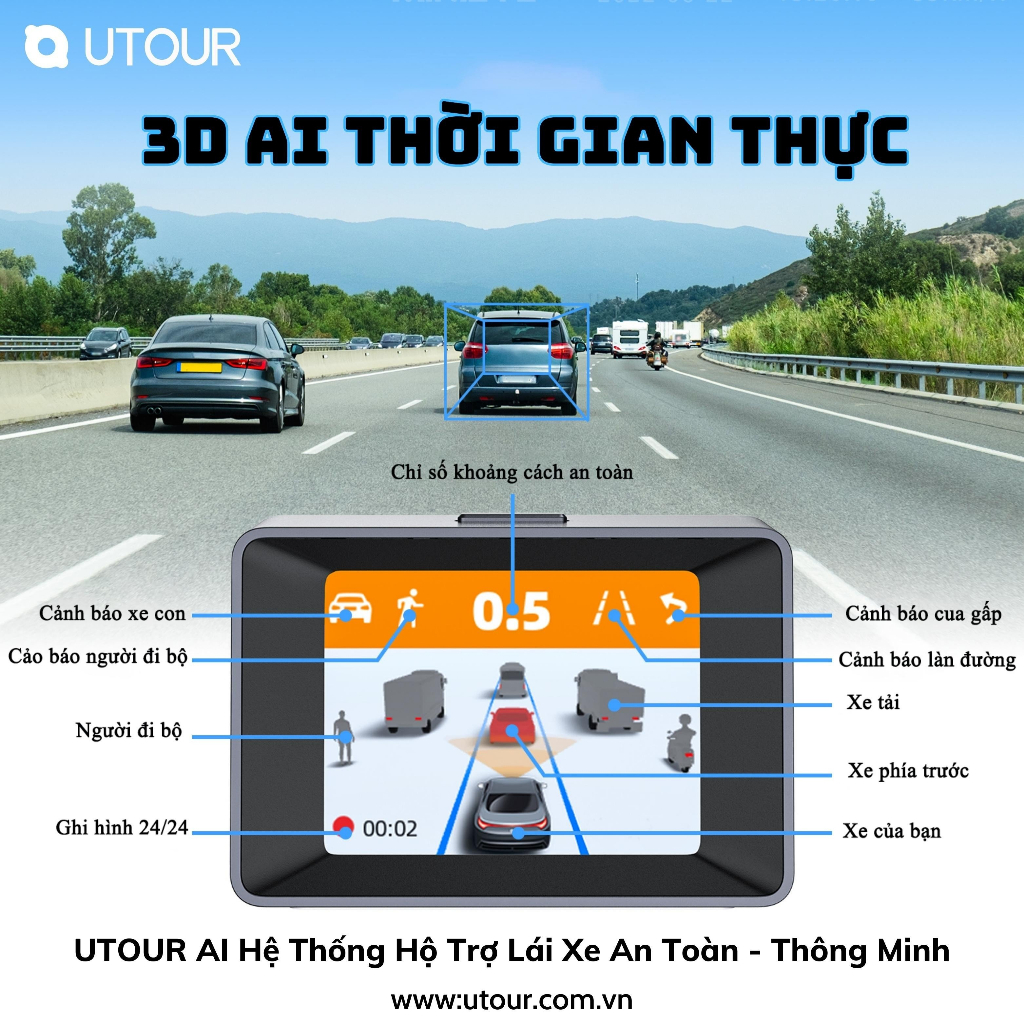 Camera Hành Trình UTOUR C2M PRO 4K Chính Hãng | Shopee Việt Nam