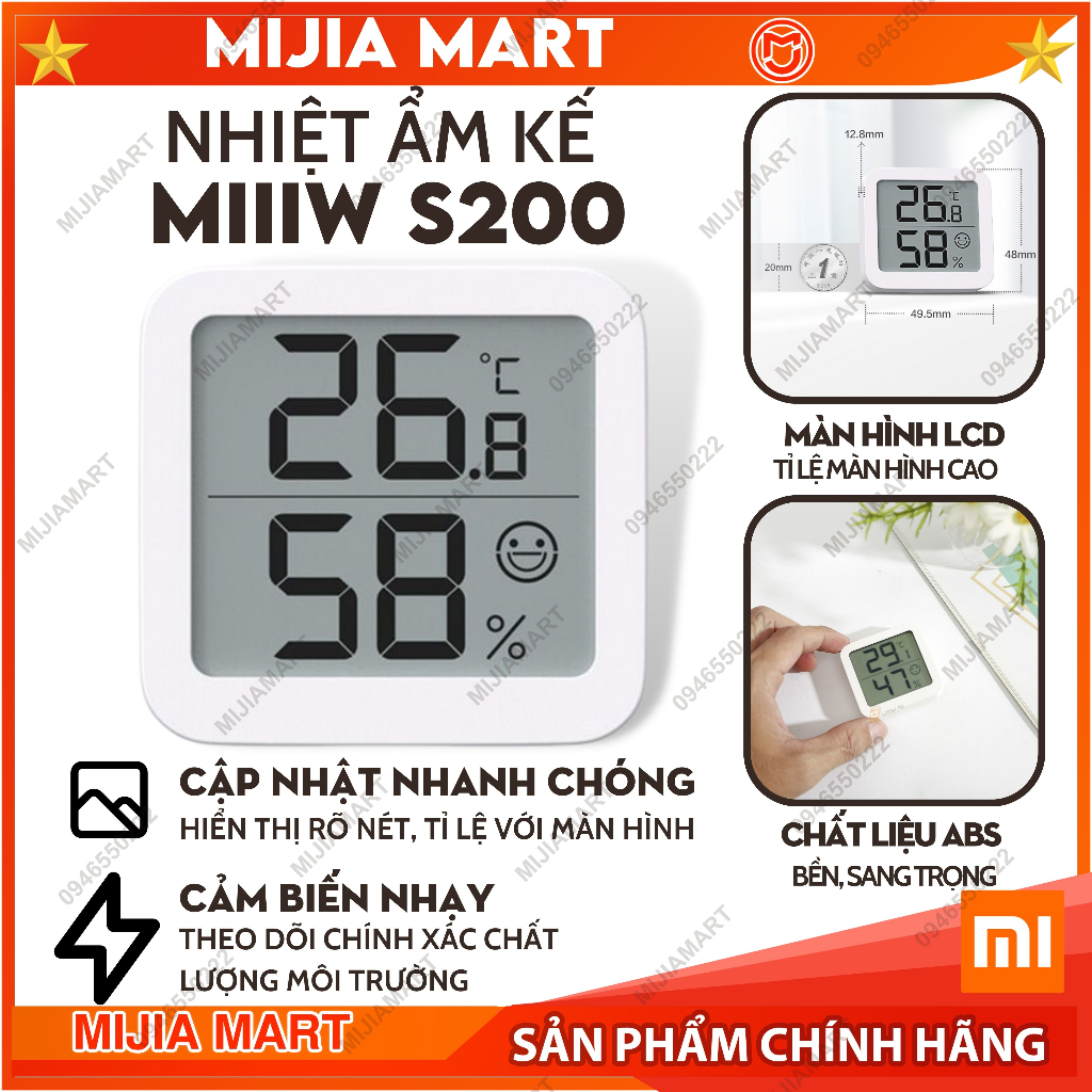 Nhiệt ẩm kế MIIIW S200. Ẩm kế thông minh Xiaomi MWTH02 | Shopee Việt Nam