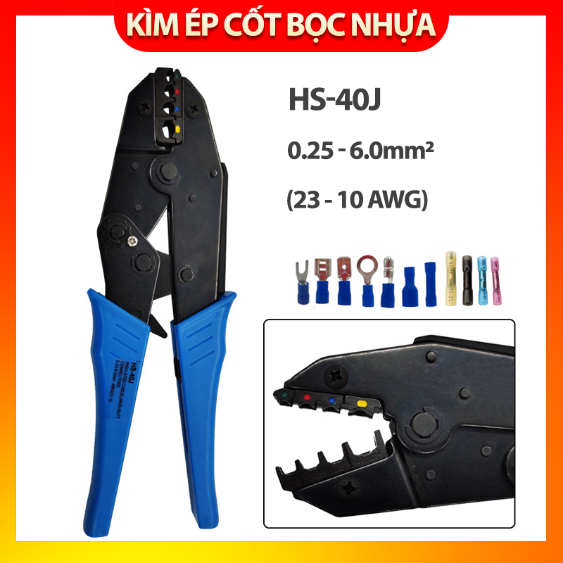 Kìm bấm cốt bọc nhựa, HS-40J (0.25 - 6.0mm2) | Shopee Việt Nam