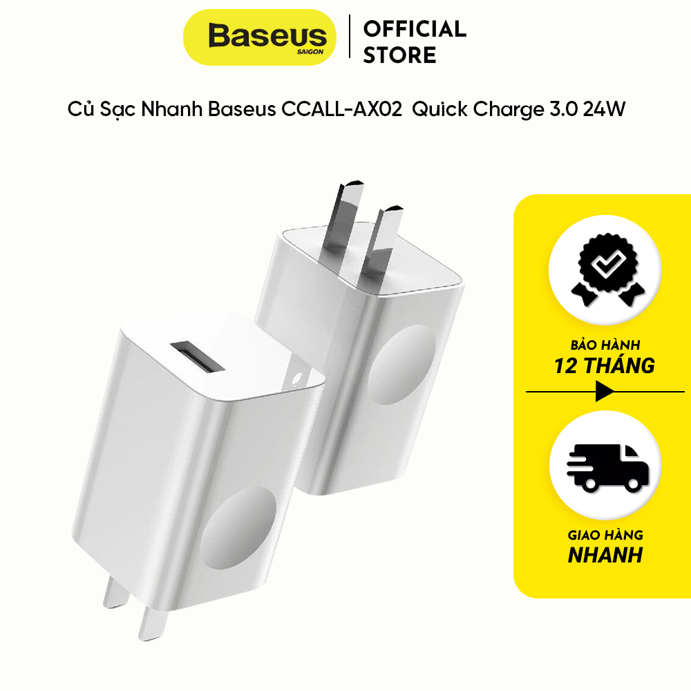 Củ sạc nhanh 1 cổng usb 24w Baseus CCALL-AX02 quick charge 5V/3A | Shopee Việt Nam