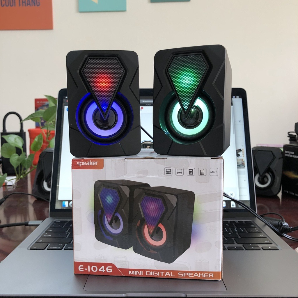 Loa máy tính mini 2.0 SPEAKER Y-9077 LED RGB | Shopee Việt Nam