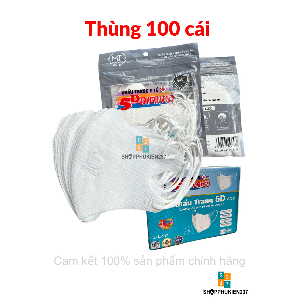 (Xả kho) THÙNG 100 cái khẩu trang 5D Mask Dimico Hàng Công Ty | Shopee ...
