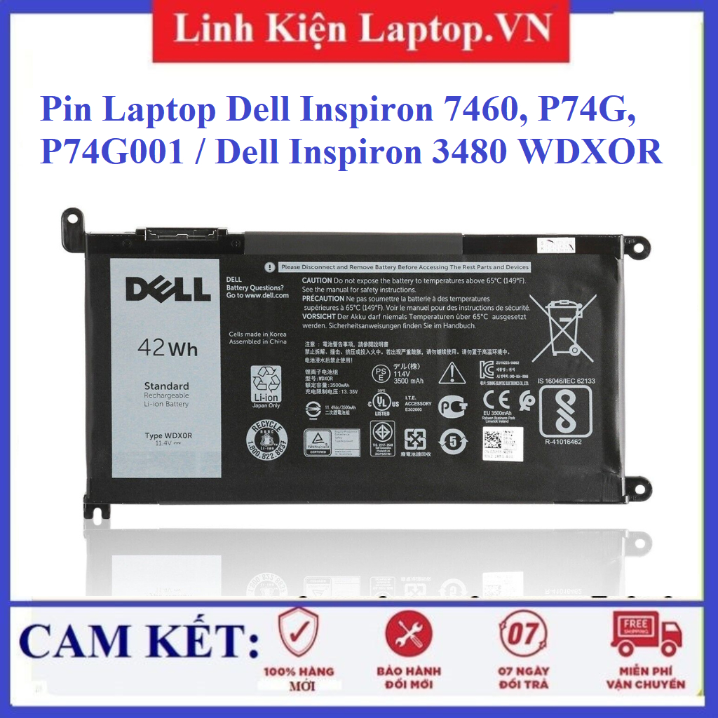 Pin Laptop Dell Inspiron 7460, P74G, P74G001 / Dell Inspiron 3480 WDXOR ...