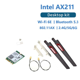 Intel AX211, M.2 wifi card, Wi-Fi 6E, 5374M, có bluetooth 5.3, ba băng ...