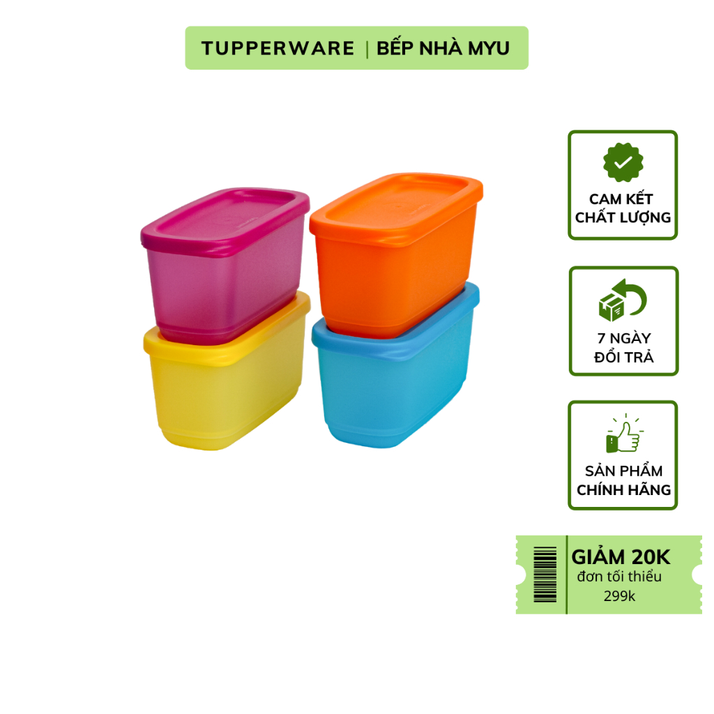 Bộ hộp Tupperware Mini Rectangular 250ML (4 Hộp) | Shopee Việt Nam
