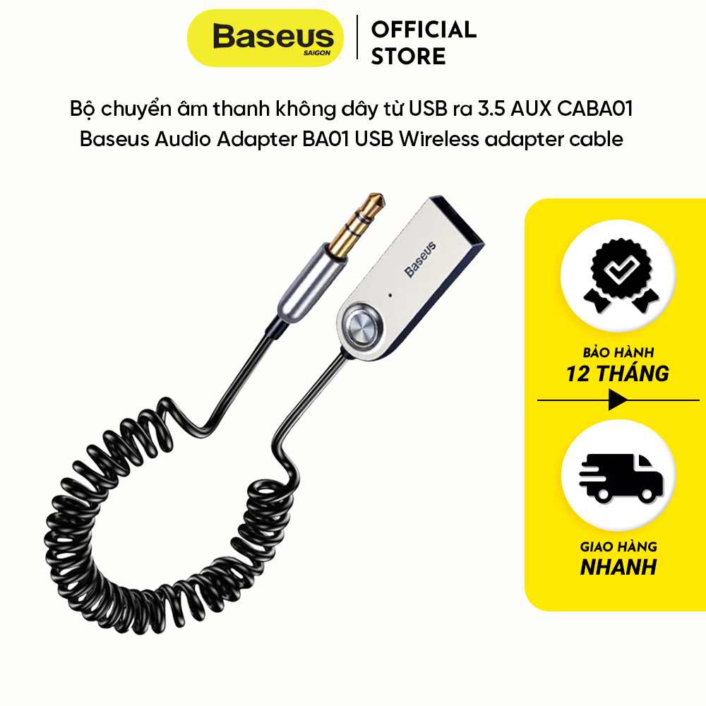Bộ chuyển âm thanh không dây từ usb ra 3.5 aux Baseus audio adapter ...