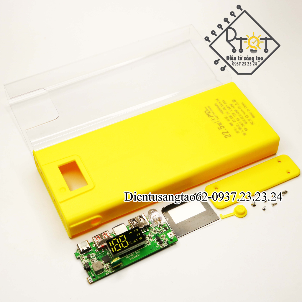 Box Sạc dự phòng Bán trong suốt 8 cell 18650_Mạch Qc 3.0 18w Chất lượng ...